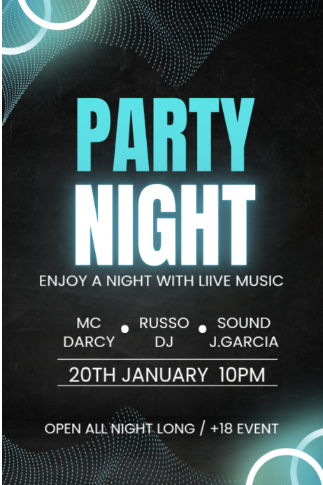 Black Joyful Night Party Poster Template | PosterMyWall