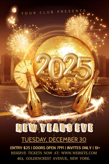 Copy of Black Joyful Nye Party Poster | PosterMyWall