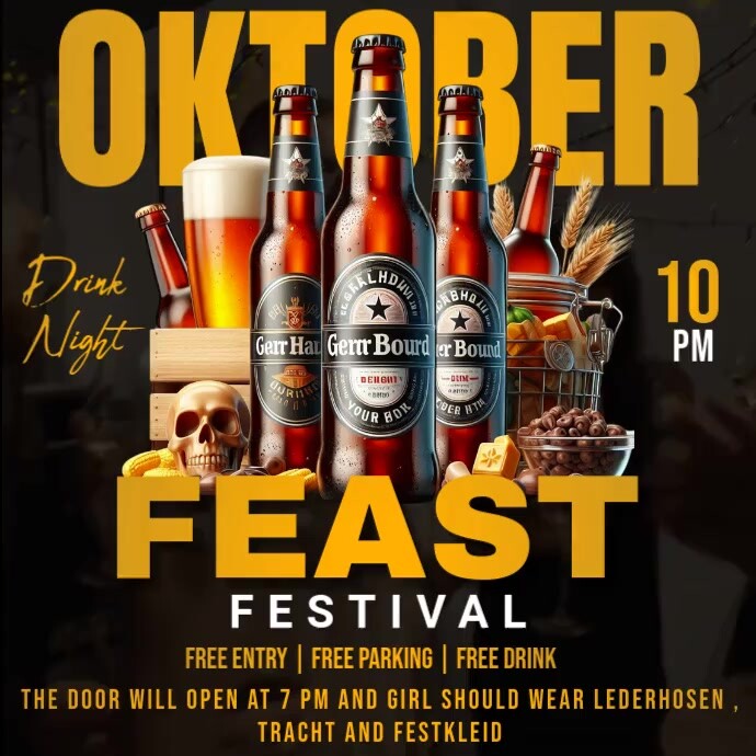 Plantilla de Black Joyful Oktober Feast Festival Instagram | PosterMyWall