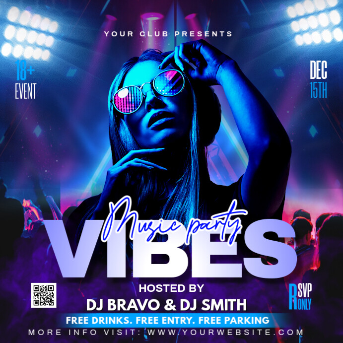 Copy of Black Joyful Party Design Square (1:1) | PosterMyWall