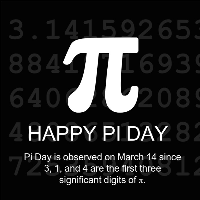 Black Joyful Pi Day Instagram Post Template | PosterMyWall