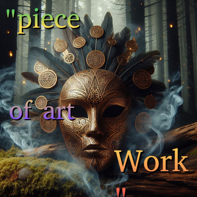 Black Joyful Piece Of An Art Work Instagram Post Template | PosterMyWall