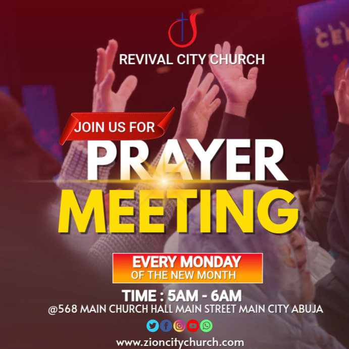 Black Joyful Prayer Meeting Service Instagram Post Template | PosterMyWall