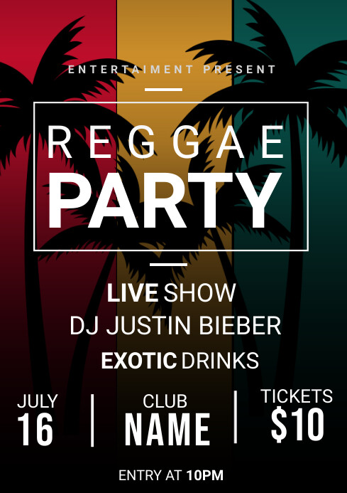 Copy of Black Joyful Raggae Party A4 | PosterMyWall