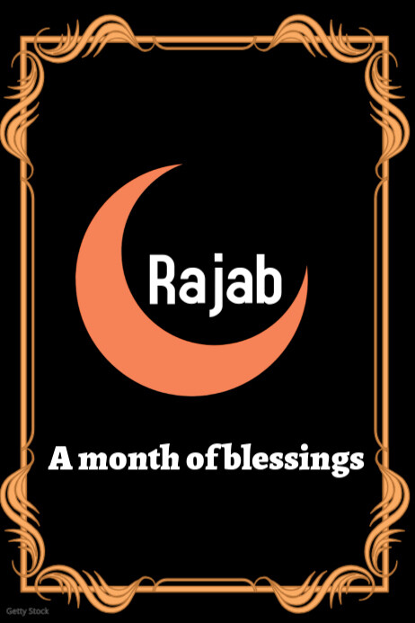 Black Joyful Rajab Month Poster Template | PosterMyWall