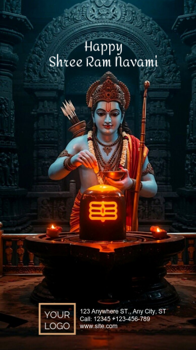Black Joyful Ram, Ram Navami, Sri Ram, Instagram Story Template ...