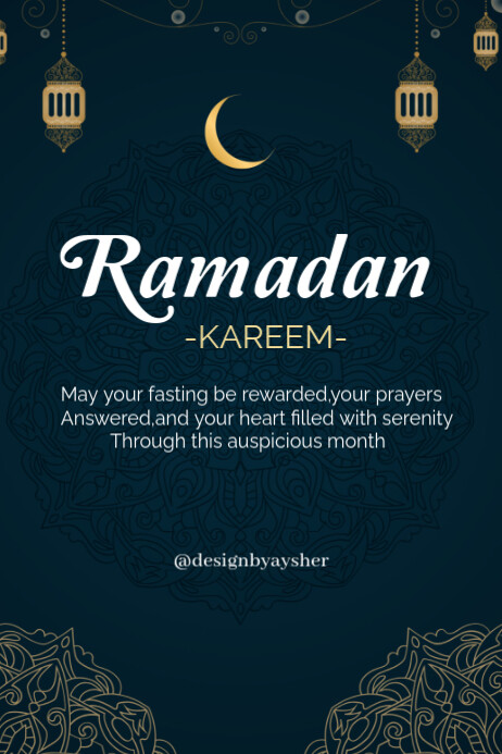 Black Joyful Ramadan Kareem 2025 Design Template Poster | PosterMyWall
