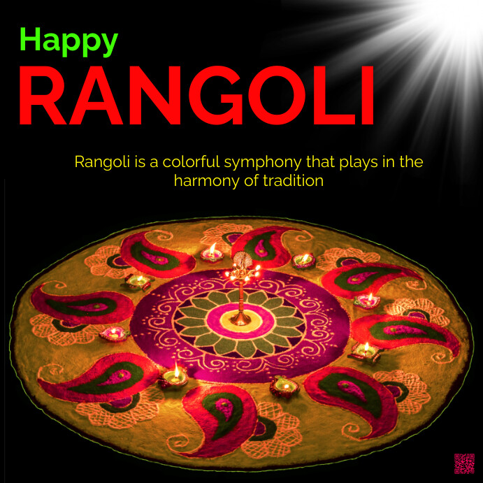 Copy of Black Joyful Rangoli Instagram Post | PosterMyWall
