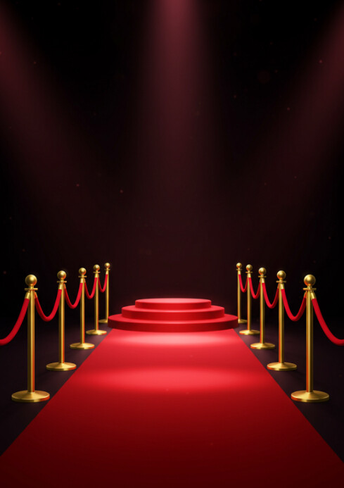 Black Joyful Red Carpet Stage Award Ceremony Background A4 Template | PosterMyWall