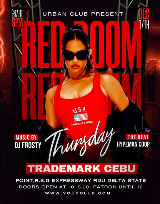 Black Joyful Redroom Night Party Poster/wallb Template | PosterMyWall