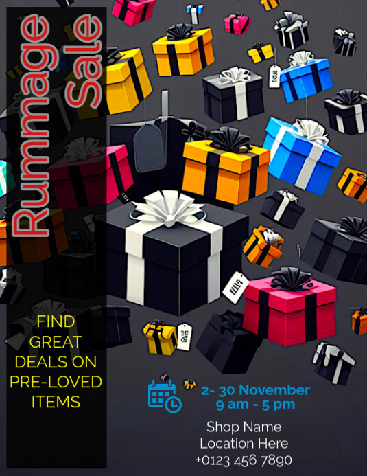 Copy of Black Joyful Rummage Sale Flyer (us Letter) | PosterMyWall