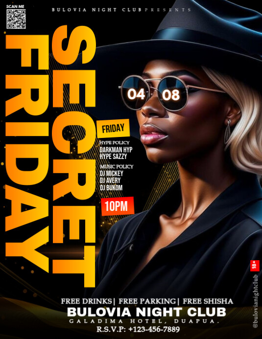 Black Joyful Secret Friday Flyer (us Letter) Template | PosterMyWall