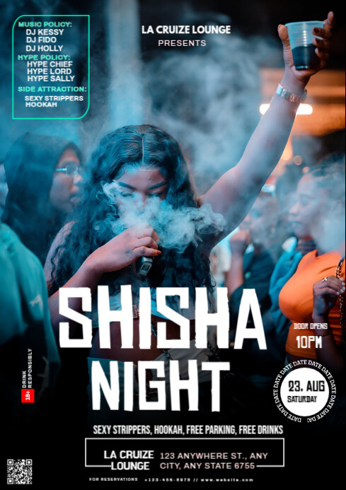 Copy of Black Joyful Shisha Night A4 | PosterMyWall