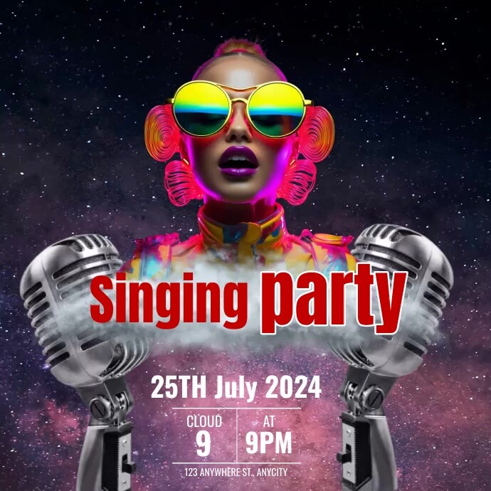 Black Joyful Singing Party Instagram Post Template | PosterMyWall