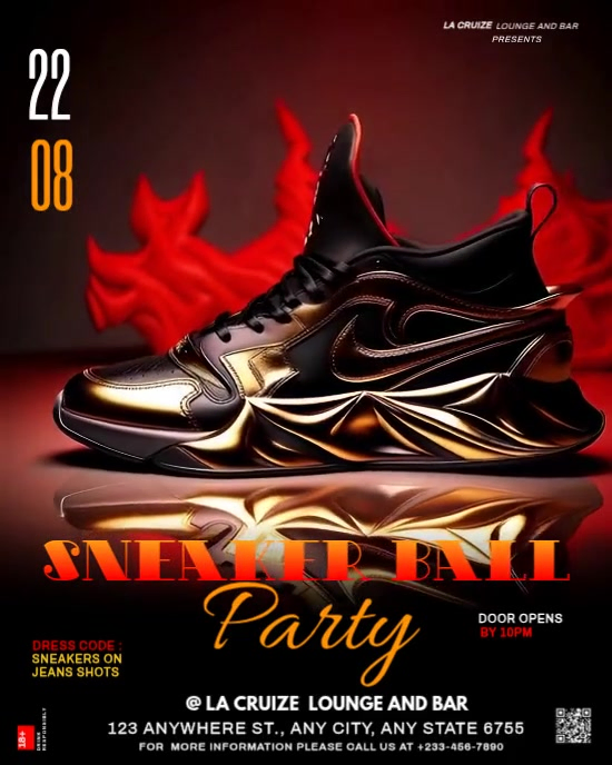 Black Joyful Sneaker Party Instagram Portrait Template | PosterMyWall