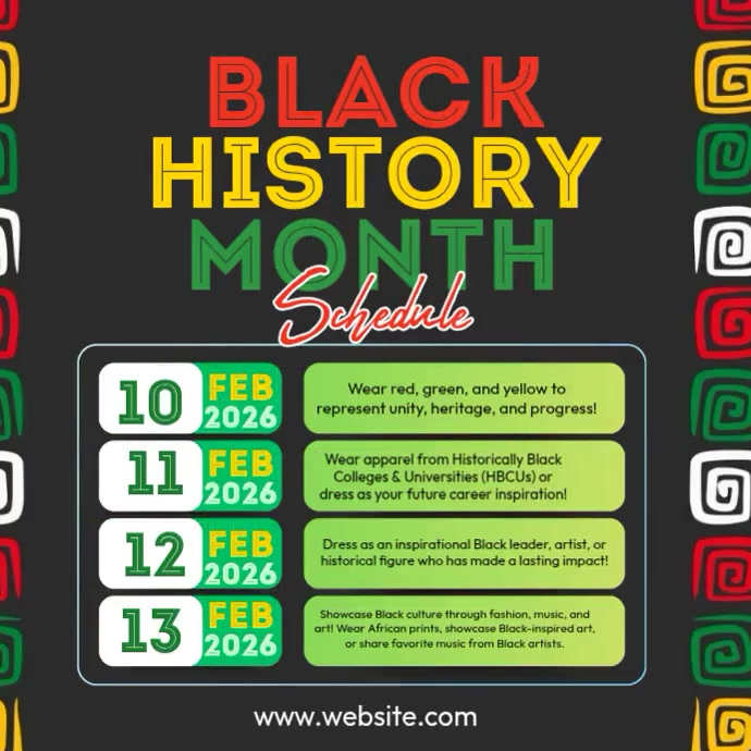 Black Joyful Spirit Week Themes For Schools, Instagram Post Template ...