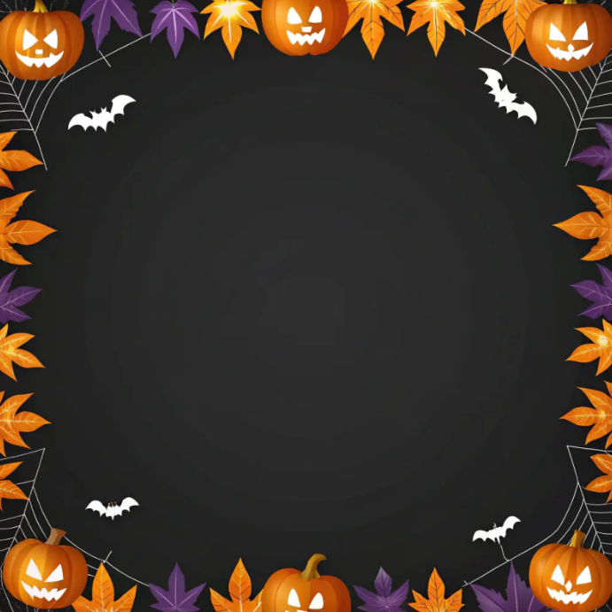 Black Joyful Spooky Pumpkin Halloween Frame Instagram Post Template ...