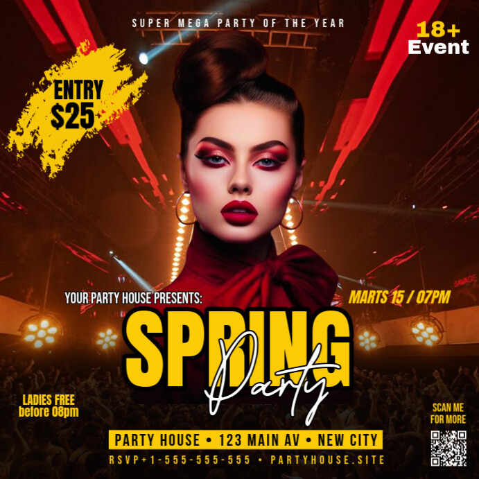 Copy of Black Joyful Spring Night Party Instagram Post | PosterMyWall