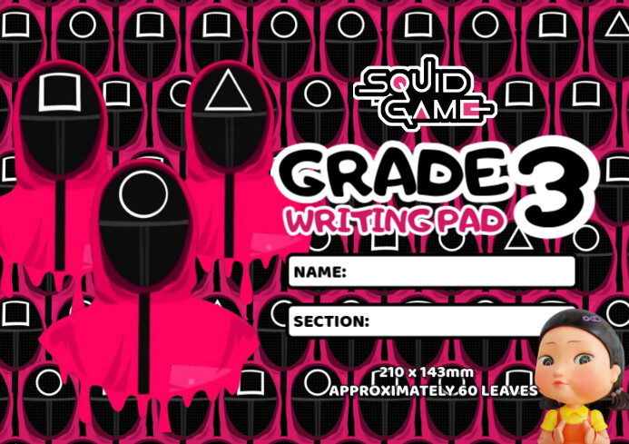 Copy of Black Joyful Squid Game Theme Writing Pad A4 | PosterMyWall