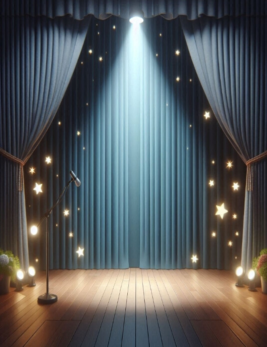 Black Joyful Stage Spotlight Flyer (us Lette Template | PosterMyWall