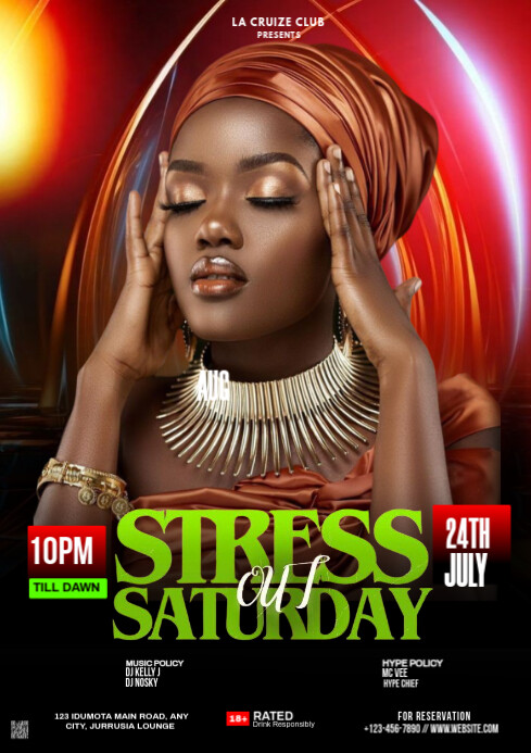 Copy of Black Joyful Stress Out Saturday A4 | PosterMyWall