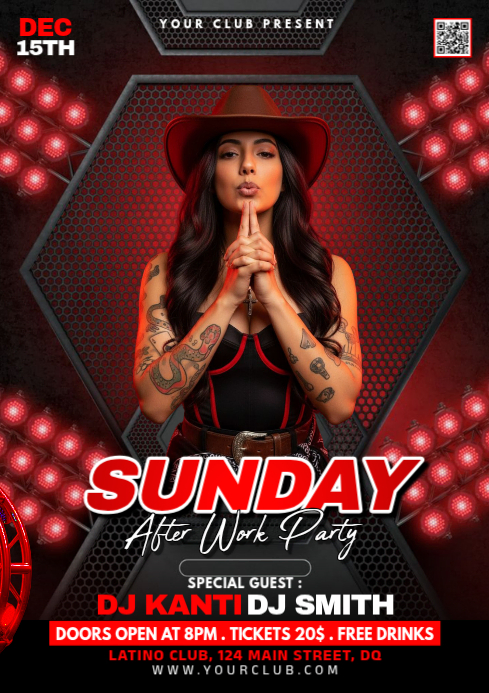 Black Joyful Sunday After Work Party A4 Template | PosterMyWall