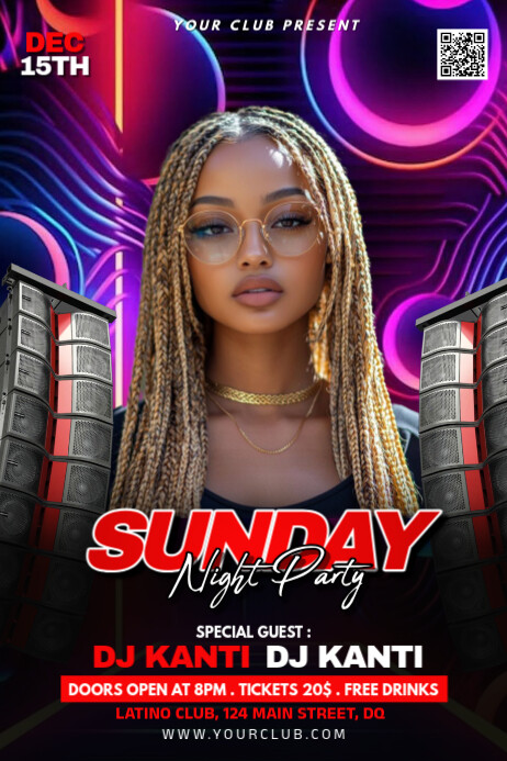 Copy of Black Joyful Sunday Night Party Poster | PosterMyWall