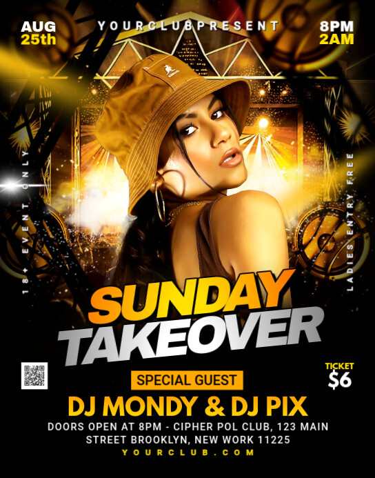Black Joyful Sunday Takeover Night Poster/wallboard Template | PosterMyWall