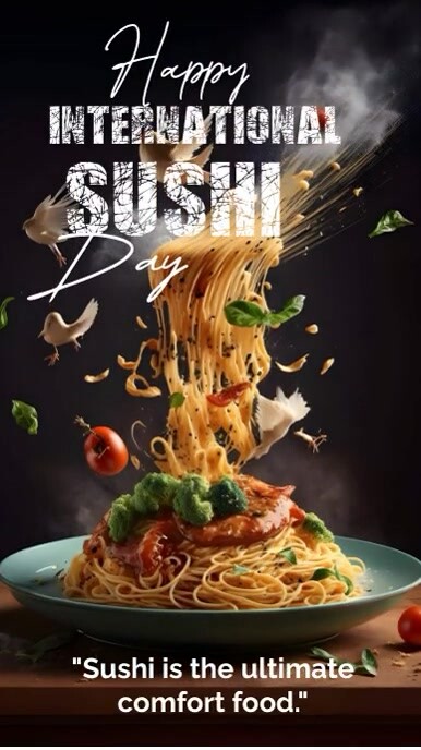 Copy of Black Joyful Sushi Day Instagram Reel | PosterMyWall
