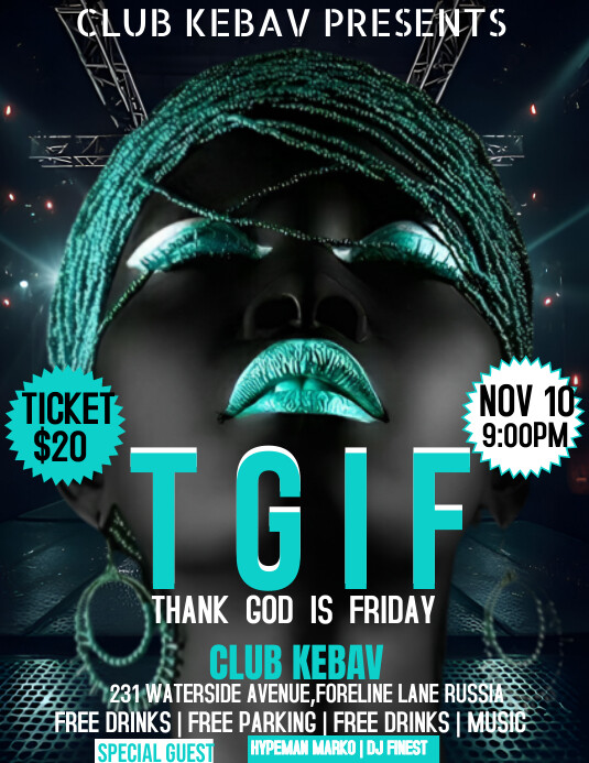 Copy of Black Joyful Tgif Design Flyer (us Letter) | PosterMyWall