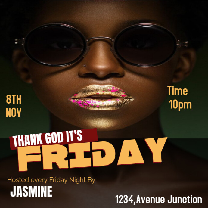 Copy of Black Joyful Tgif Instagram Post | PosterMyWall