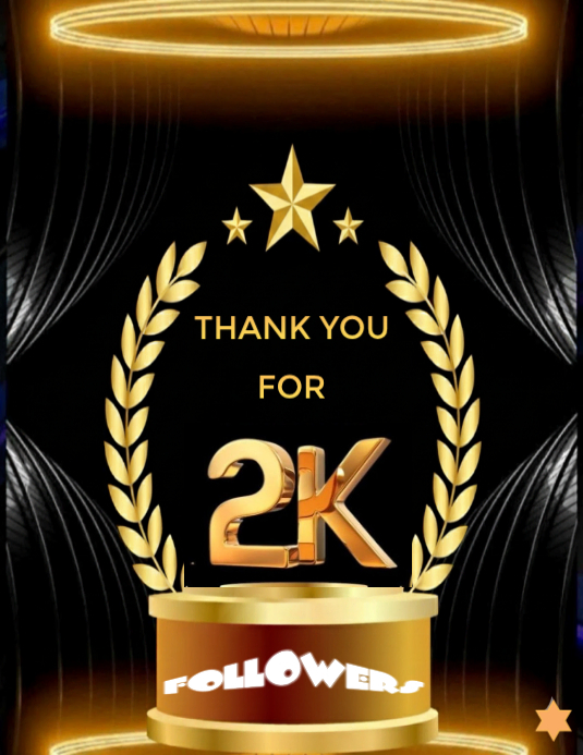 Black Joyful Thank You 2k Follwers Flyer (us Letter) Template ...