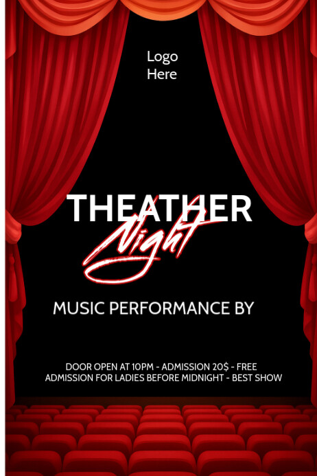 Black Joyful Theather night Poster Template | PosterMyWall