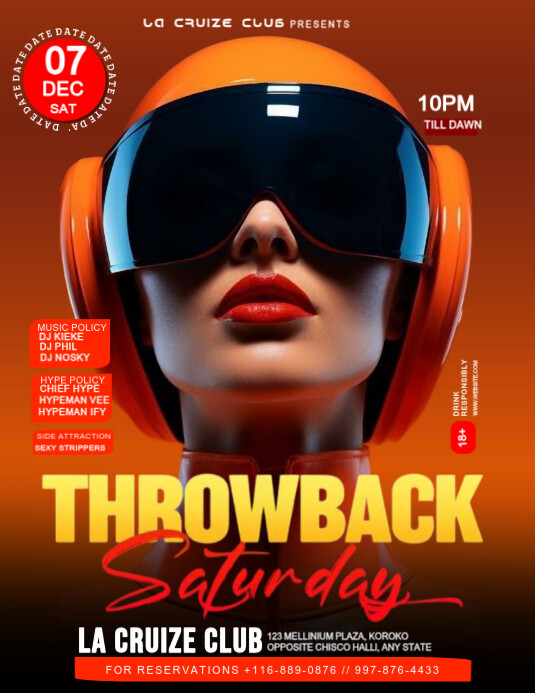 Plantilla de Black Joyful Throwback Saturday Flyer (us Letter) | PosterMyWall