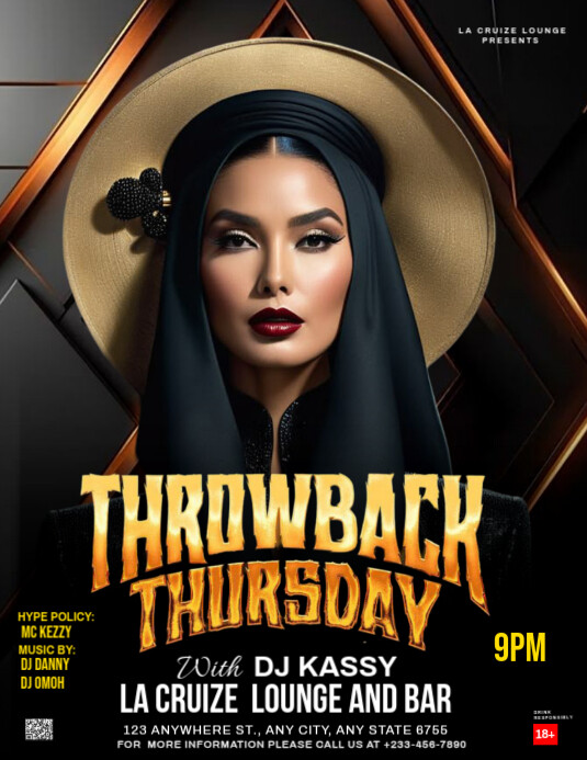 Black Joyful Throwback Thursday Flyer (us Letter) Template | PosterMyWall