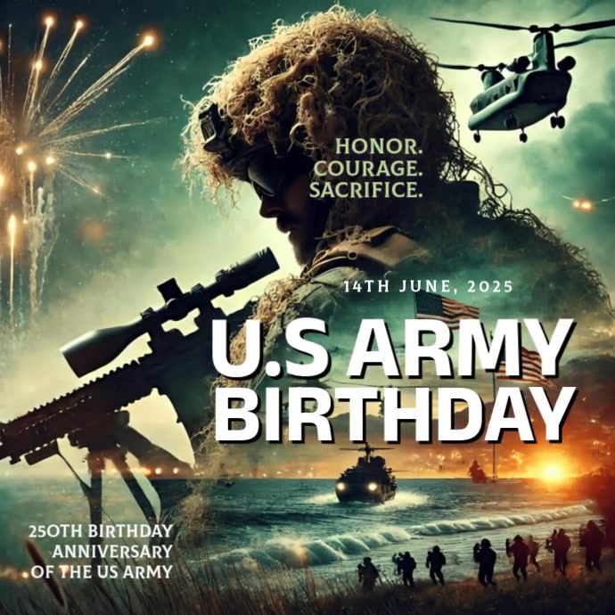 Black Joyful U.s. Army Birthday Instagram Post Template | PosterMyWall