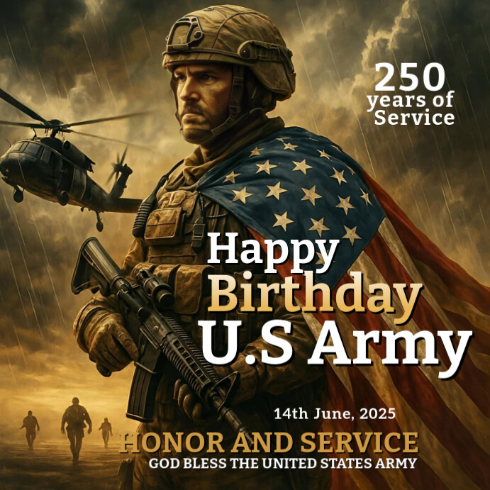 Black Joyful U.s. Army Birthday Instagram Post Template | PosterMyWall