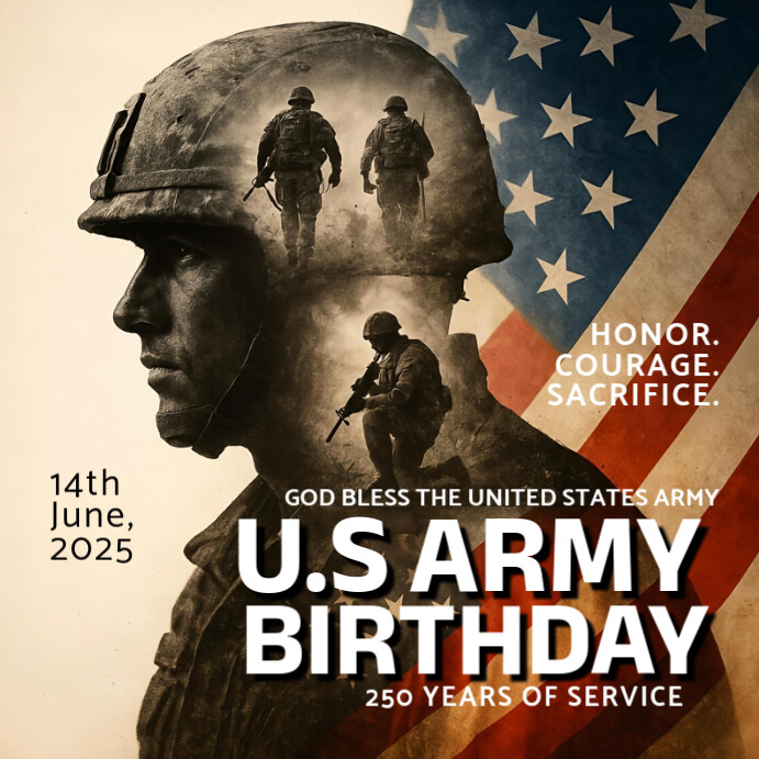 Black Joyful U.s. Army Birthday Instagram Post Template | PosterMyWall
