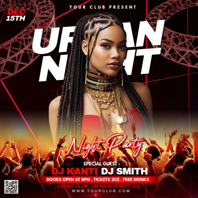Black Joyful Urban Night Party Instagram Post Template | PosterMyWall