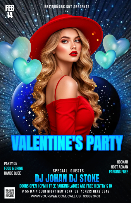 Black Joyful Valentine's Party Tabloid Template | PosterMyWall