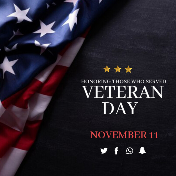 Plantilla de Black Joyful Veteran's Day Celebration Flyer Design Instagram Post | PosterMyWall