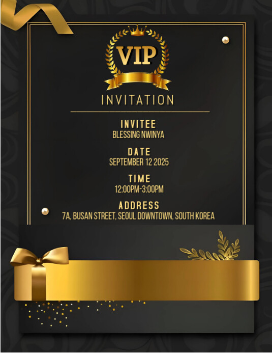 Black Joyful Vip Invitation Card Template Flyer (us Letter) | PosterMyWall