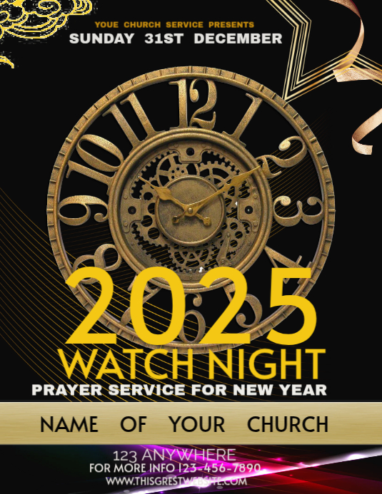 Black Joyful Watch Night 2025 Flyer (us Letter) Template | PosterMyWall