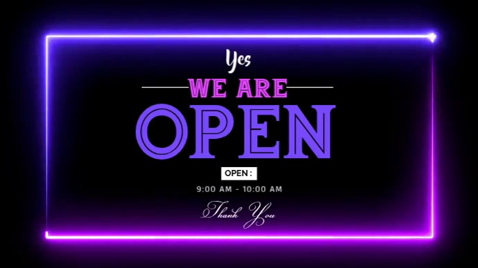 Black Joyful We Are Open Digital Display (16:9) Template | PosterMyWall