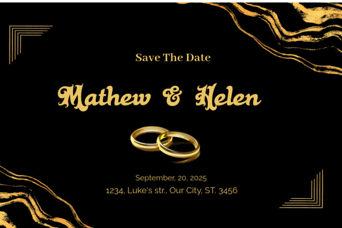 Black Joyful Wedding Invitation Label Templat | PosterMyWall