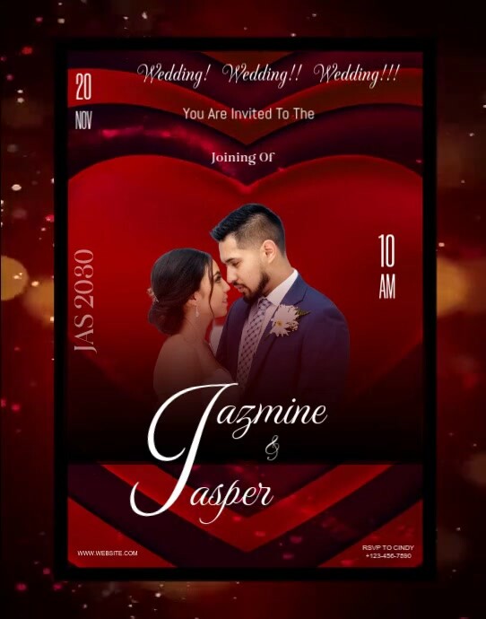 Black Joyful Wedding Invitation Video Poster/wallboard Template ...