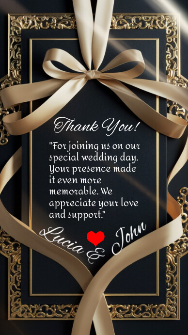 Copy of Black Joyful Wedding Thanks Digital Display ( | PosterMyWall