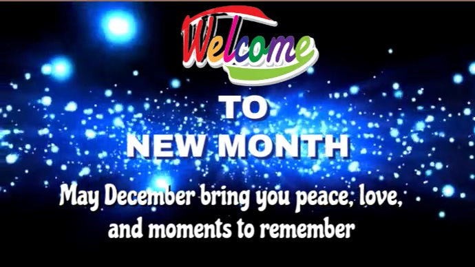 Black Joyful Welcome To New Month Digital Display (16:9) Template ...