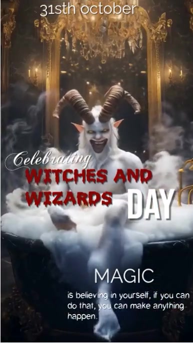 Copy of Black Joyful Witches And Wizard Day Design Flyer Instagram Reel ...