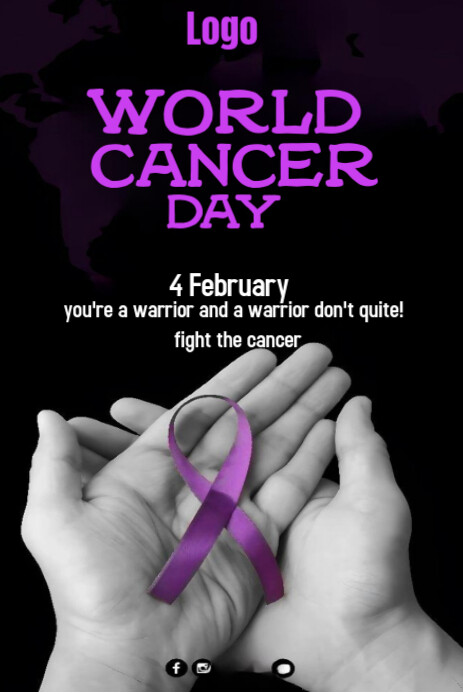 Copy of Black Joyful World Cancer Day Pinterest Graphic | PosterMyWall